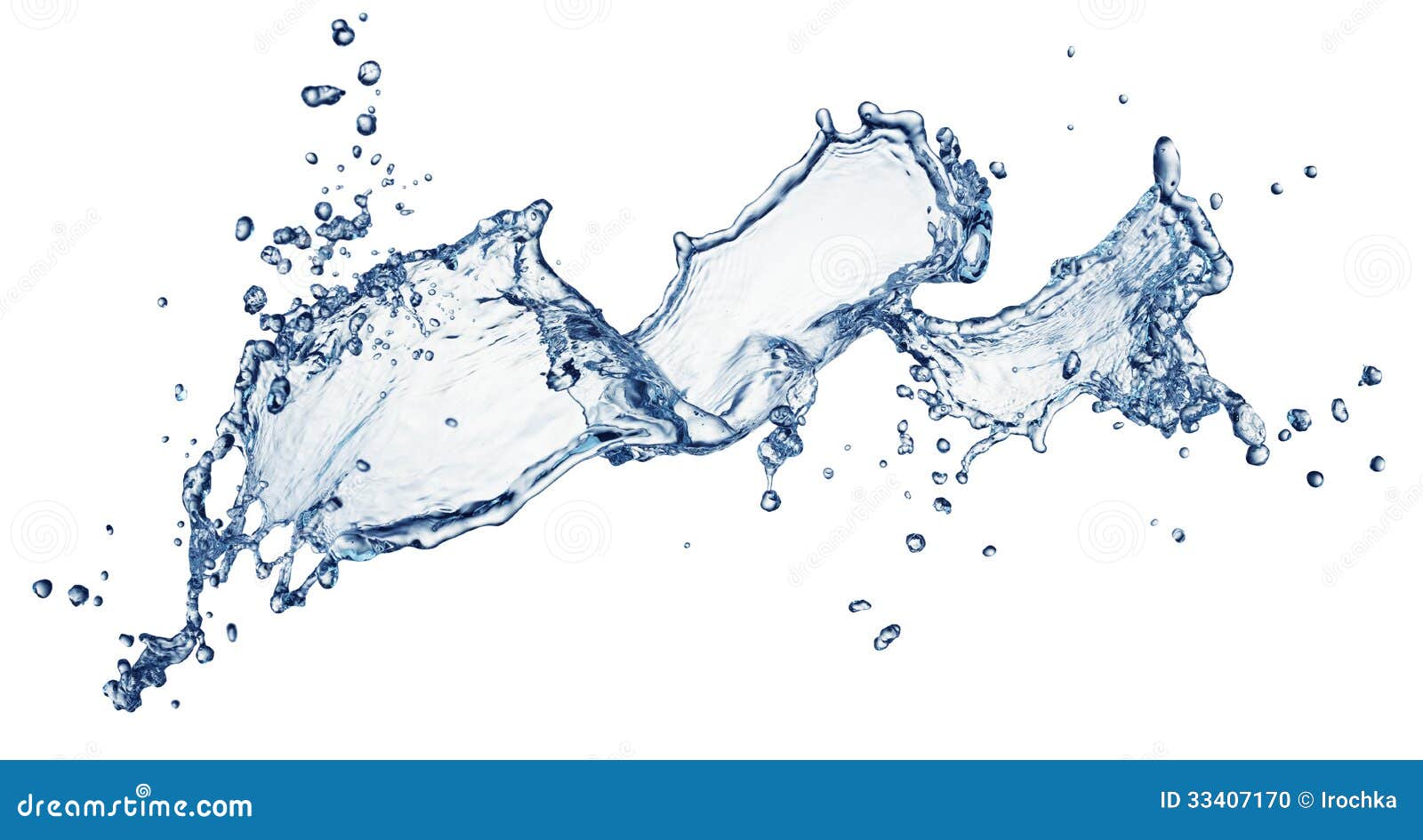 Blue water splash isolated stock photo. Image of flowing - 33407170