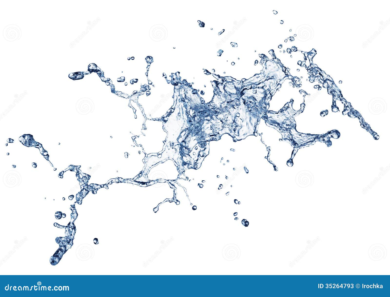 Blue water splash isolated stock image. Image of liquid - 35264793
