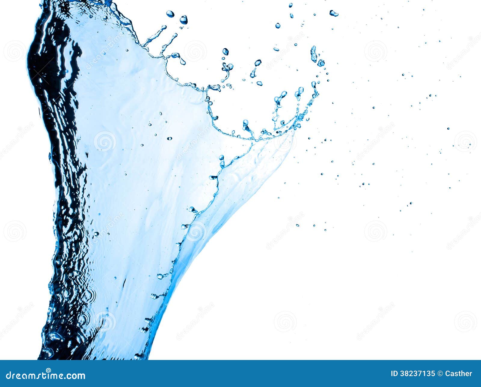 Blue Water Splash Isolated On White Background Stock Image - Image of ...