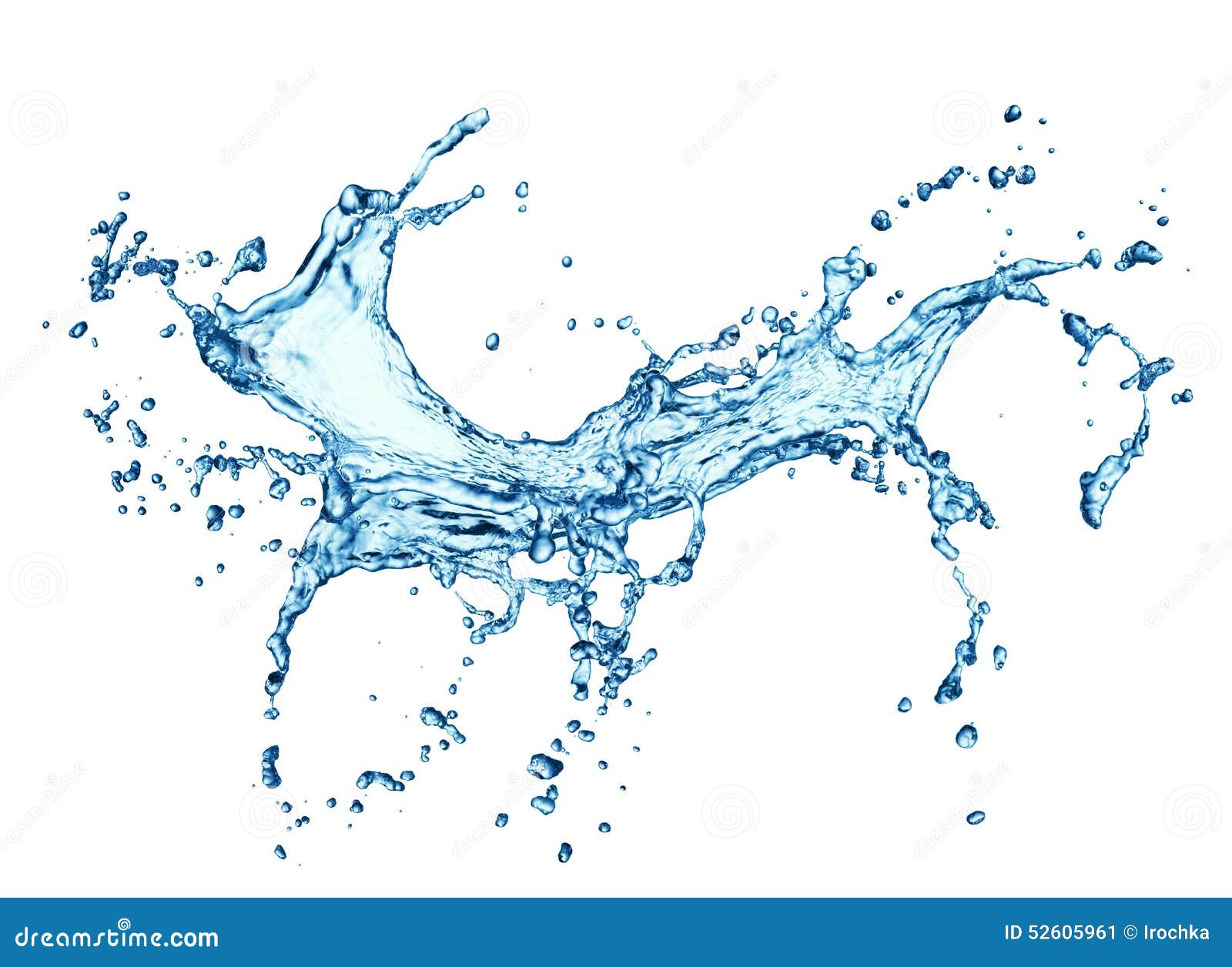 Blue water splash isolated stock image. Image of isolated - 52605961
