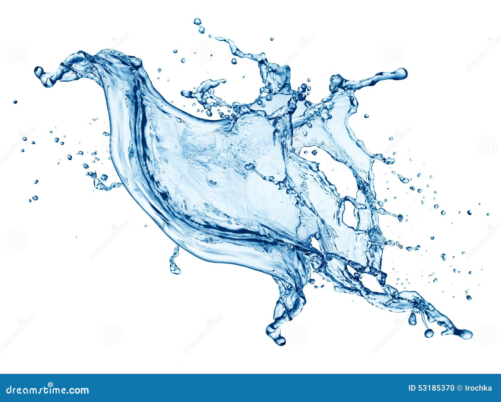 Blue water splash isolated stock photo. Image of light - 53185370