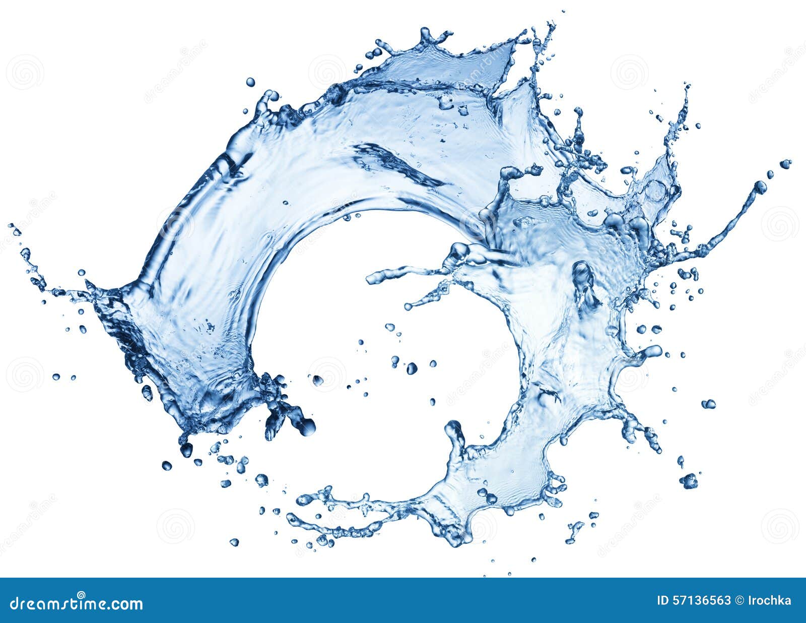 Blue water splash isolated stock image. Image of drop - 57136563