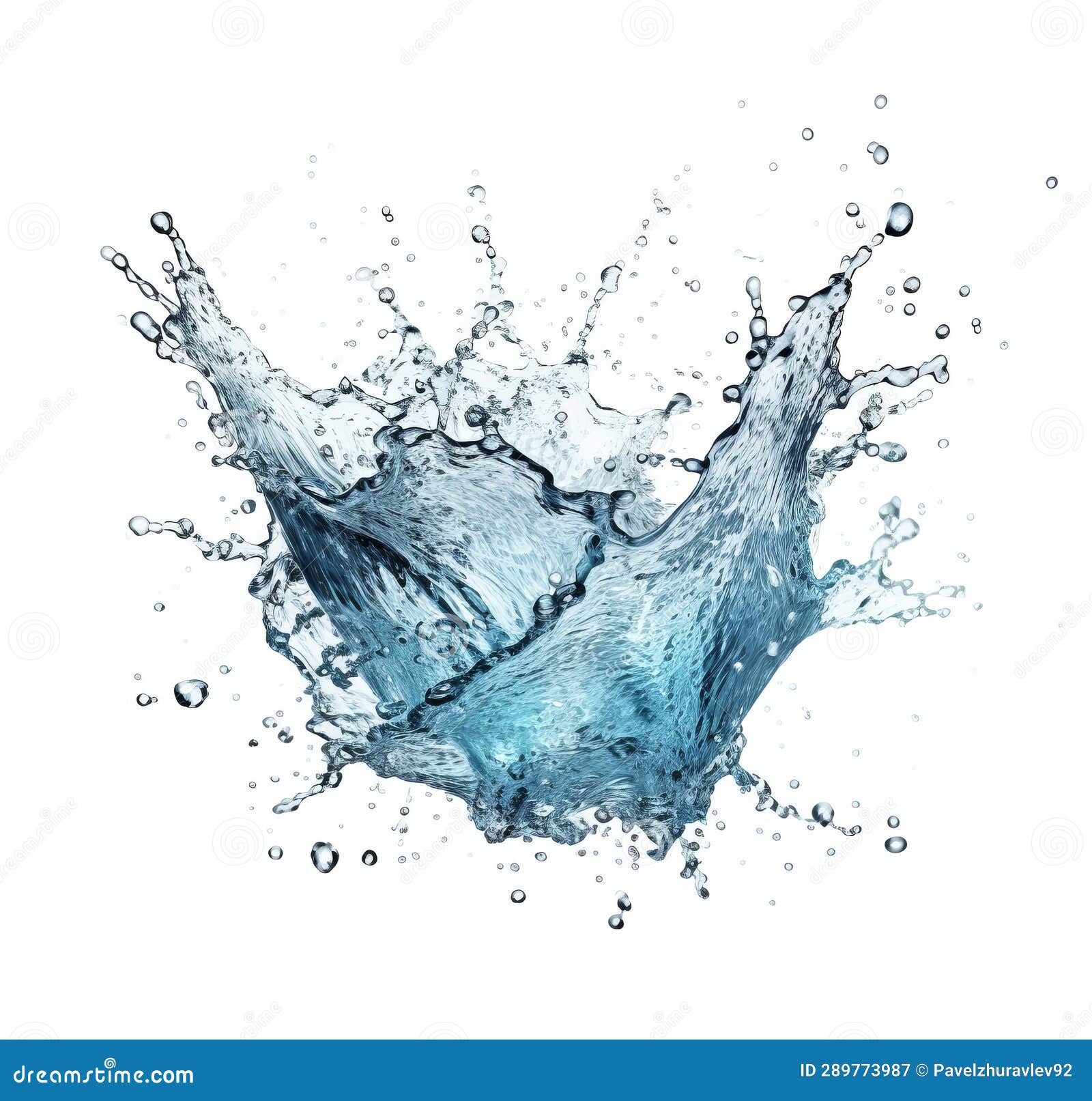 Blue Water Splash Isolated on White Background with Clipping Path and ...