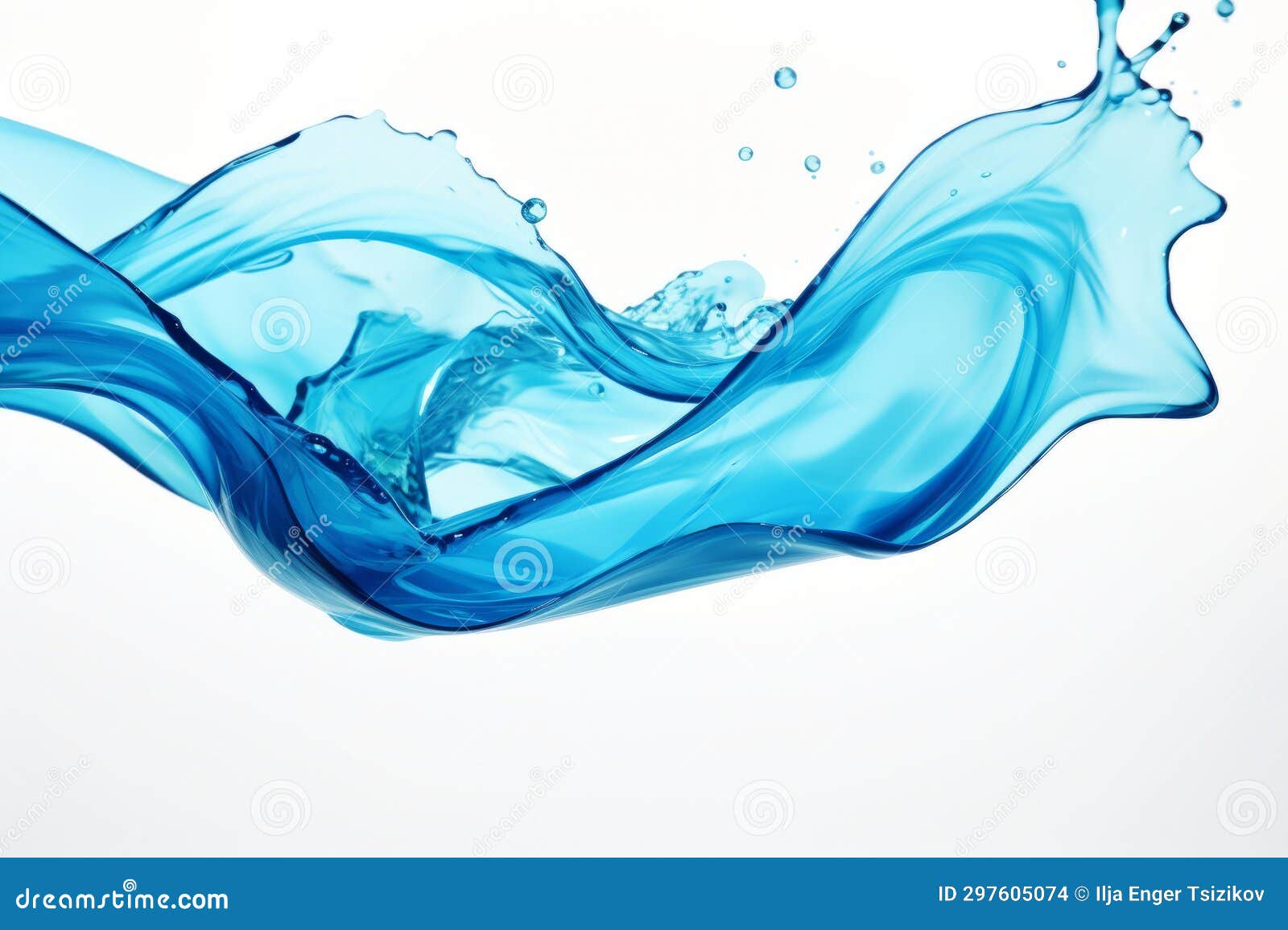 Blue Water Splash Isolated on White Background Design Element with ...