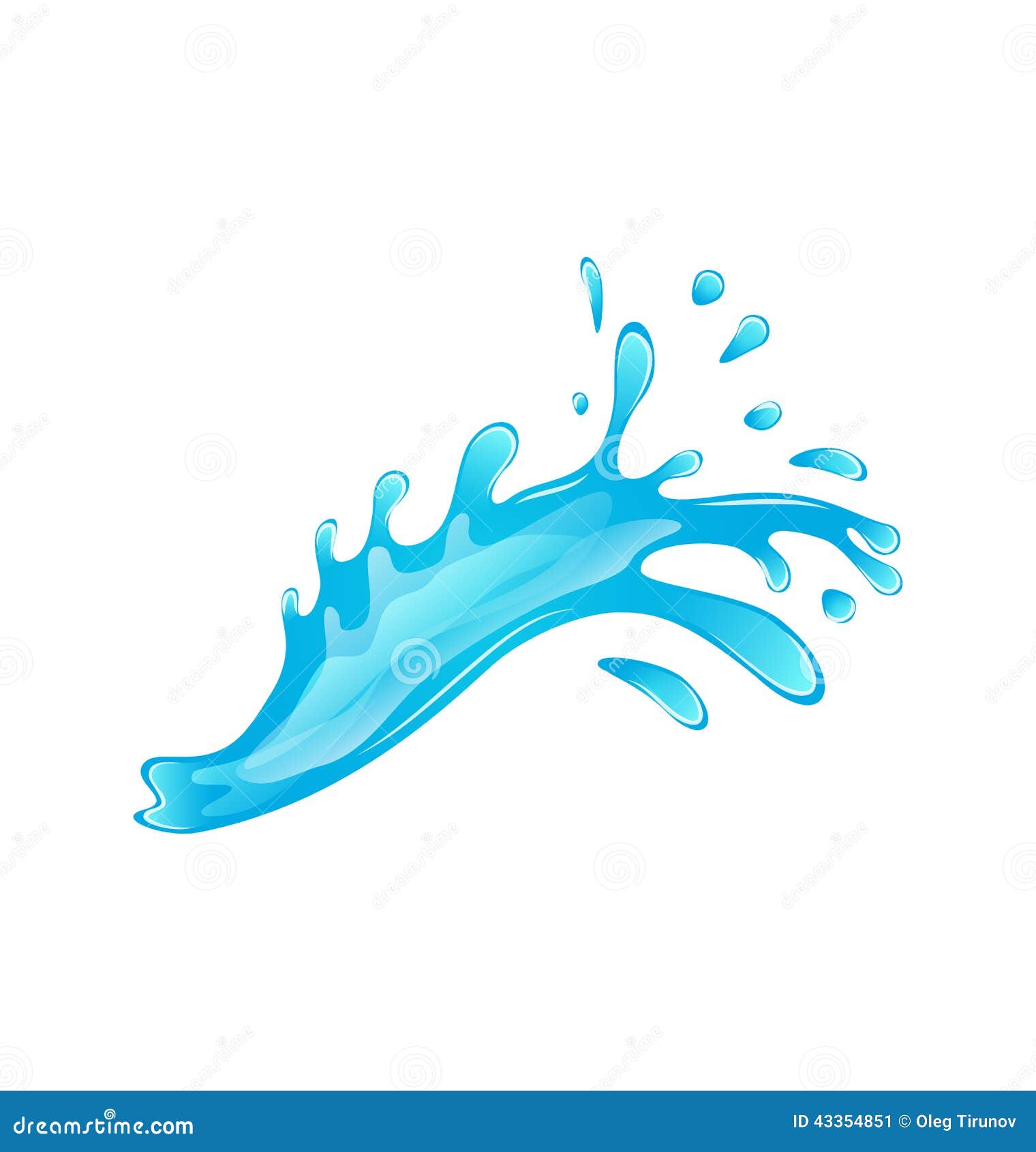 Blue Water Splash Isolated on White Background Stock Vector ...