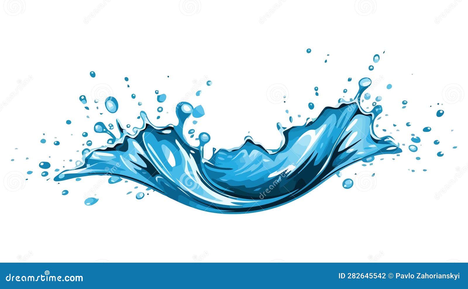 Blue Water Splash, Vector Illustration on White Background Stock Vector ...