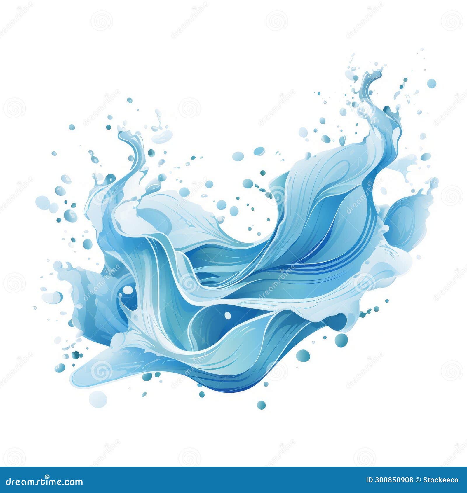 Vibrant Blue Splash on White Background - Futuristic Realism with ...