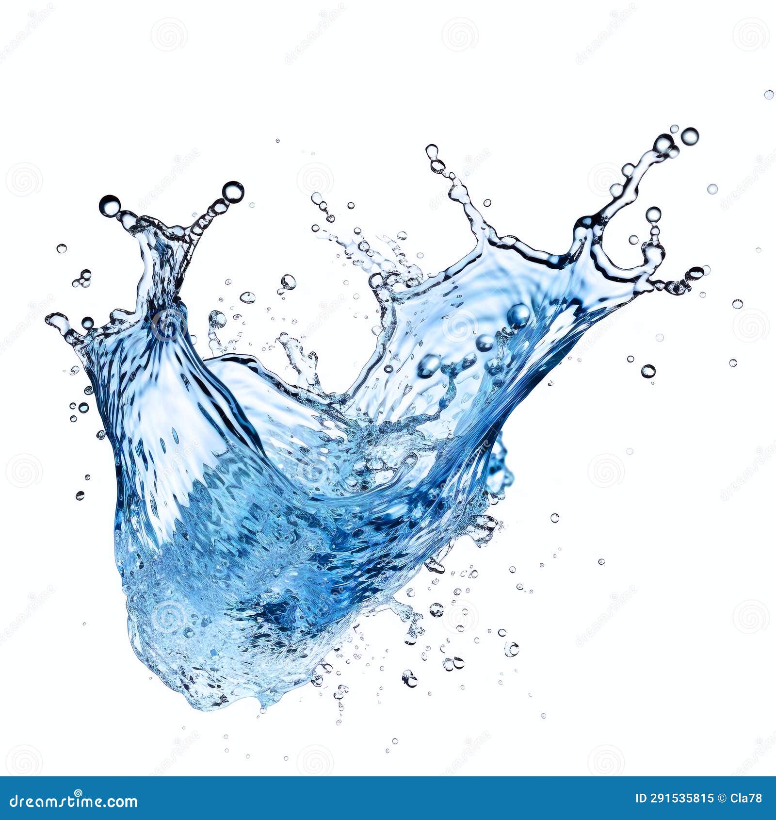 Blue Water Splash on a White Background Stock Illustration ...