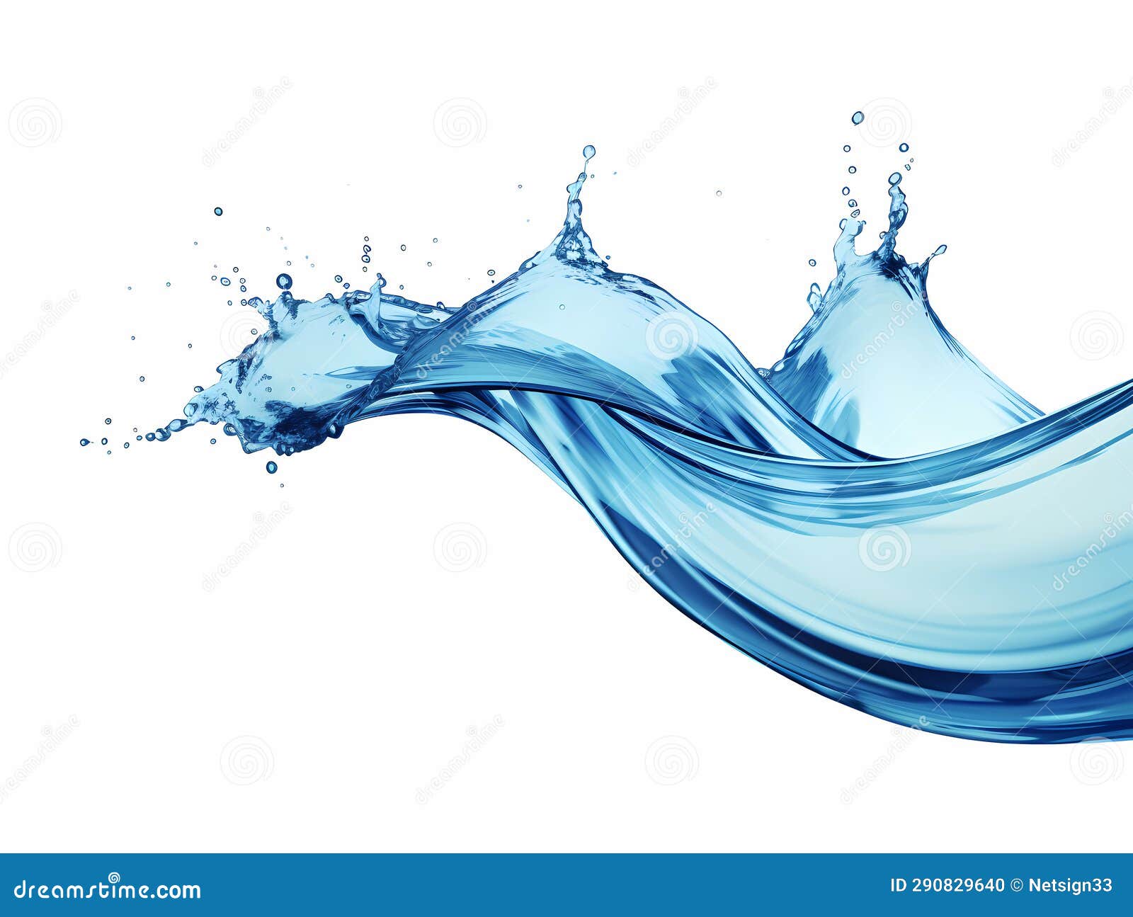 Blue Water Splashing stock illustration. Illustration of curve - 290829640