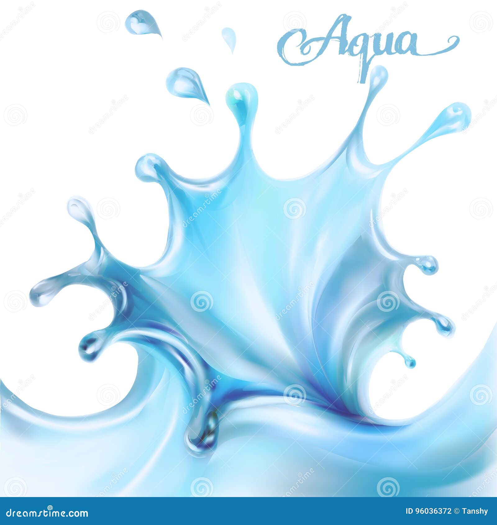 Blue Water Splashing Drops; Isolated Vector Stock Vector - Illustration ...