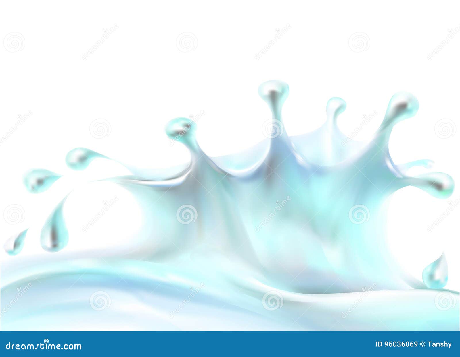 Blue Water Splashing Drops; Isolated Vector Stock Vector - Illustration ...