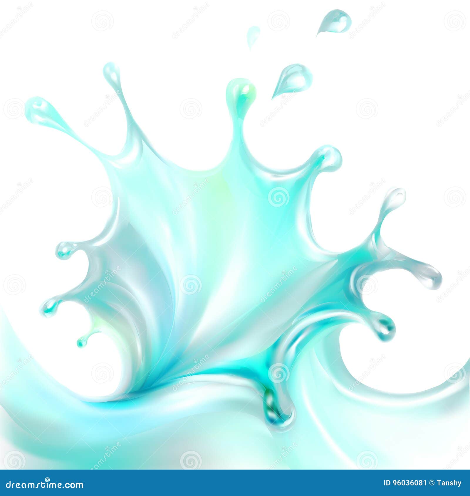 Blue Water Splashing Drops; Isolated Vector Stock Vector - Illustration ...