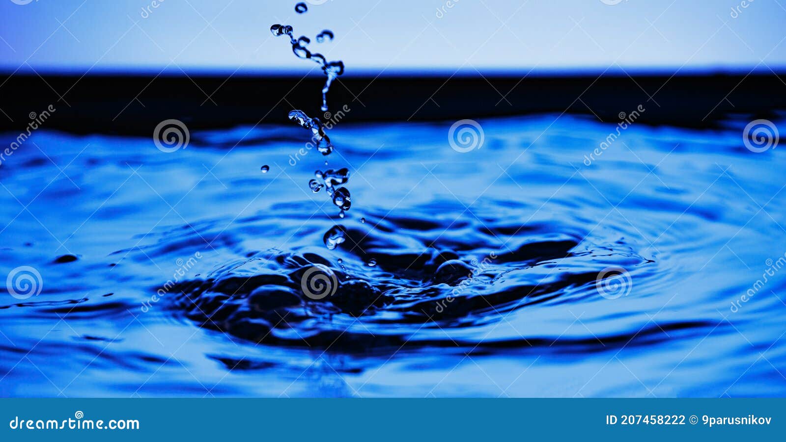Blue Water Splashing. Liquid Drops Stock Photo - Image of fresh, fluid ...