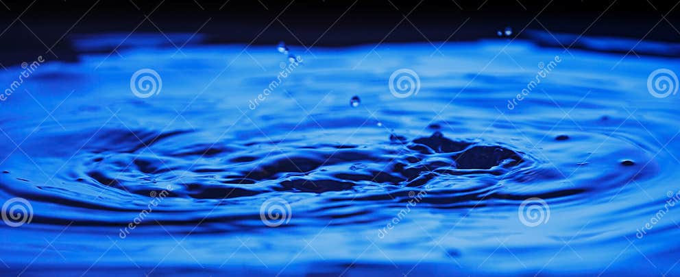 Blue Water Splashing. Liquid Drops Stock Photo - Image of waterfall ...