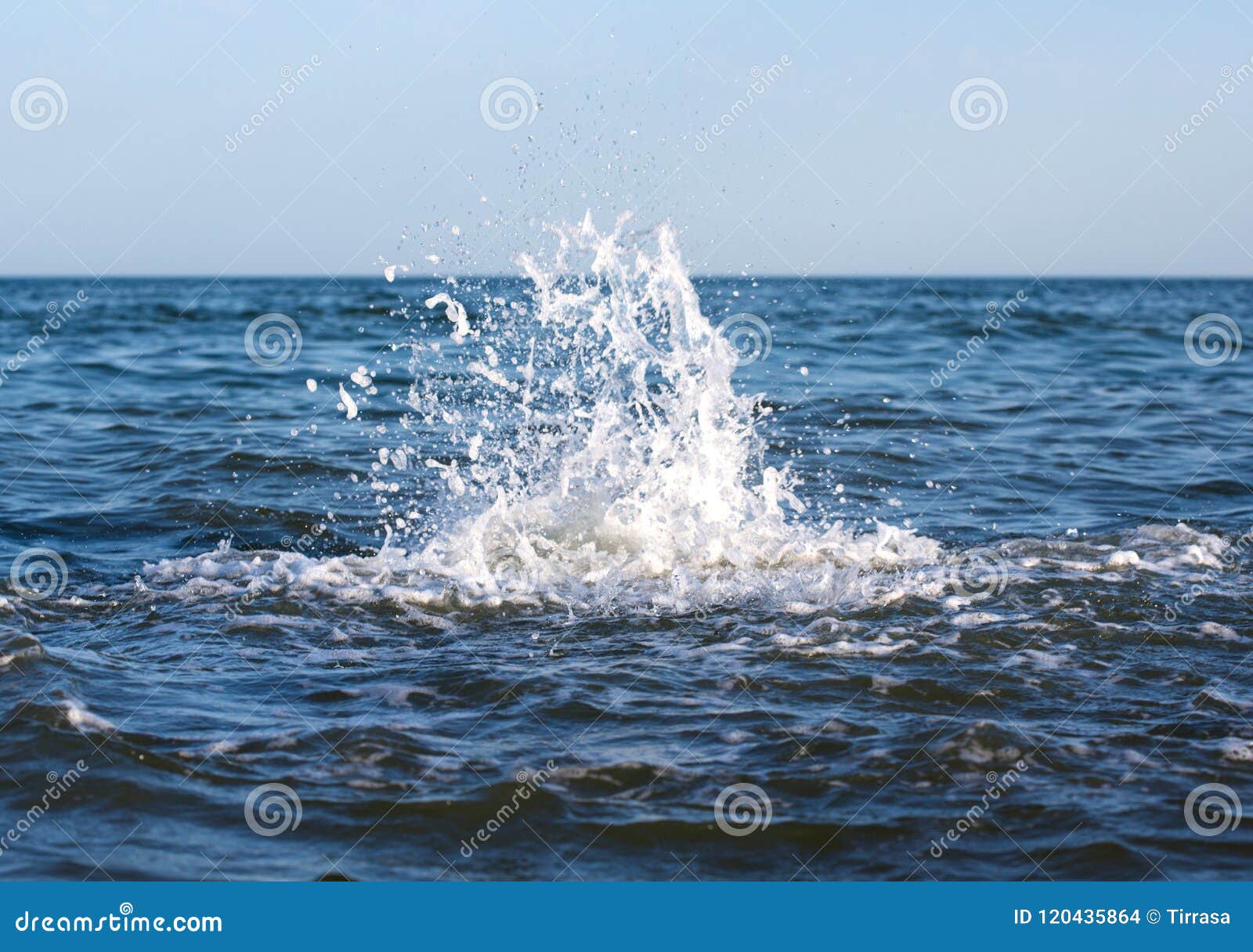 Blue water splashing stock photo. Image of coastline - 120435864