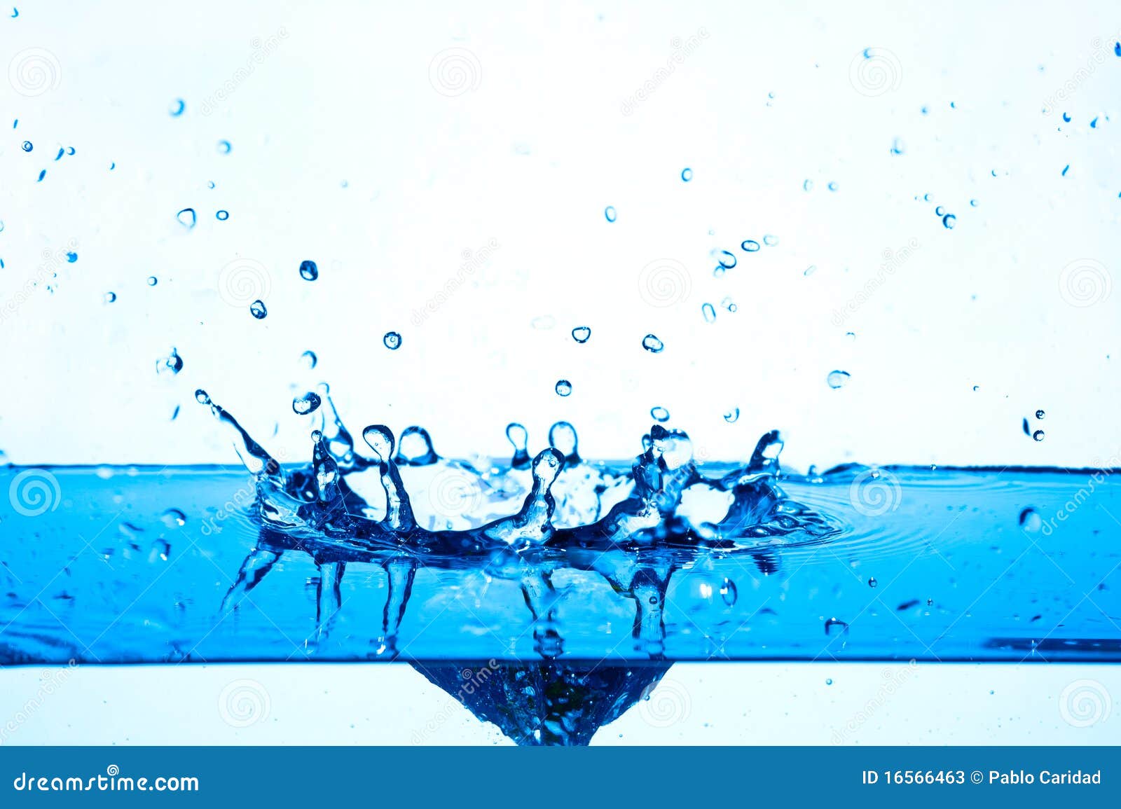 Blue Water Splashing on White Background. Stock Image - Image of ...