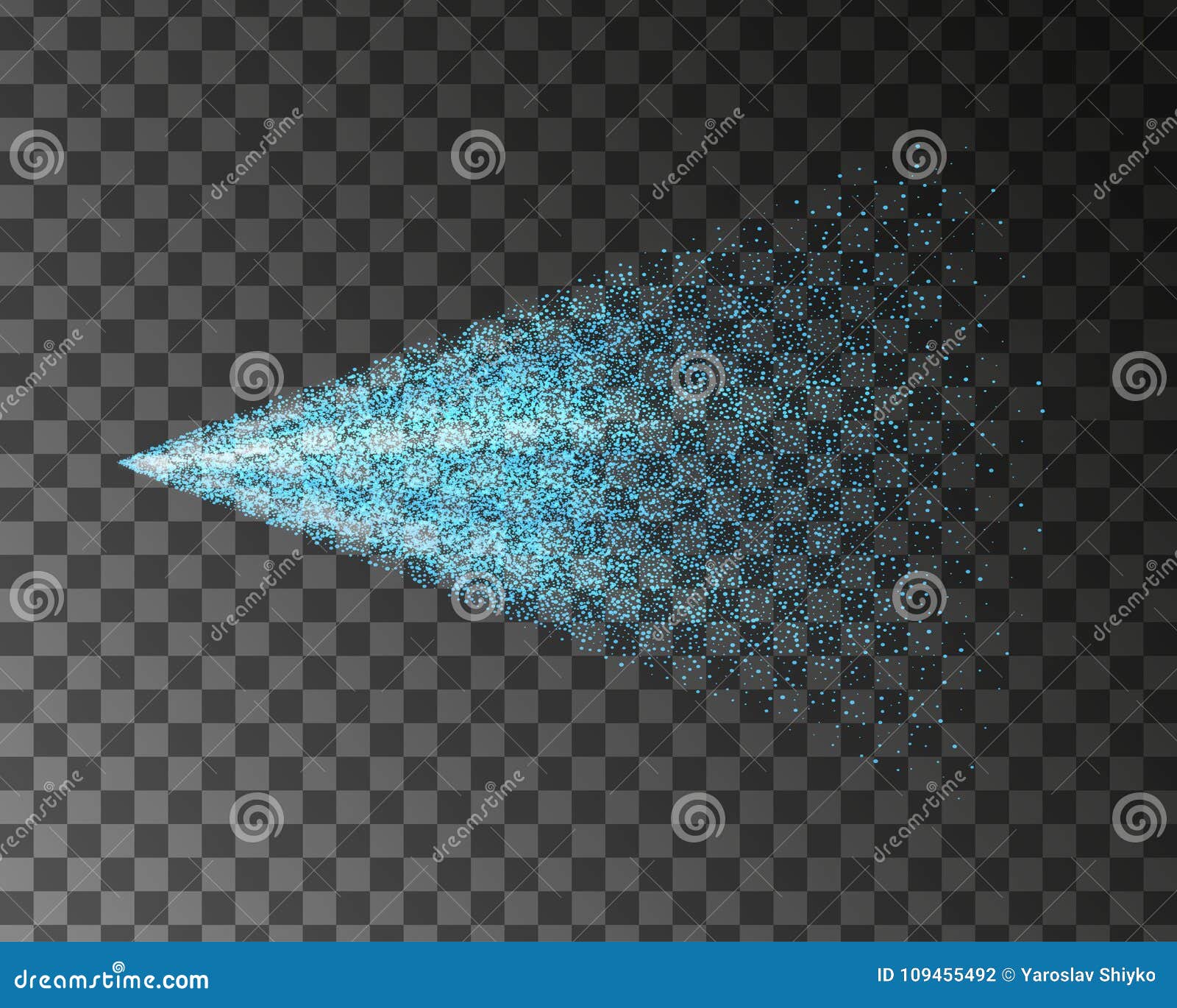 Blue Water Spray Mist of Atomizer. Vector Cosmetic Effect Illustration ...