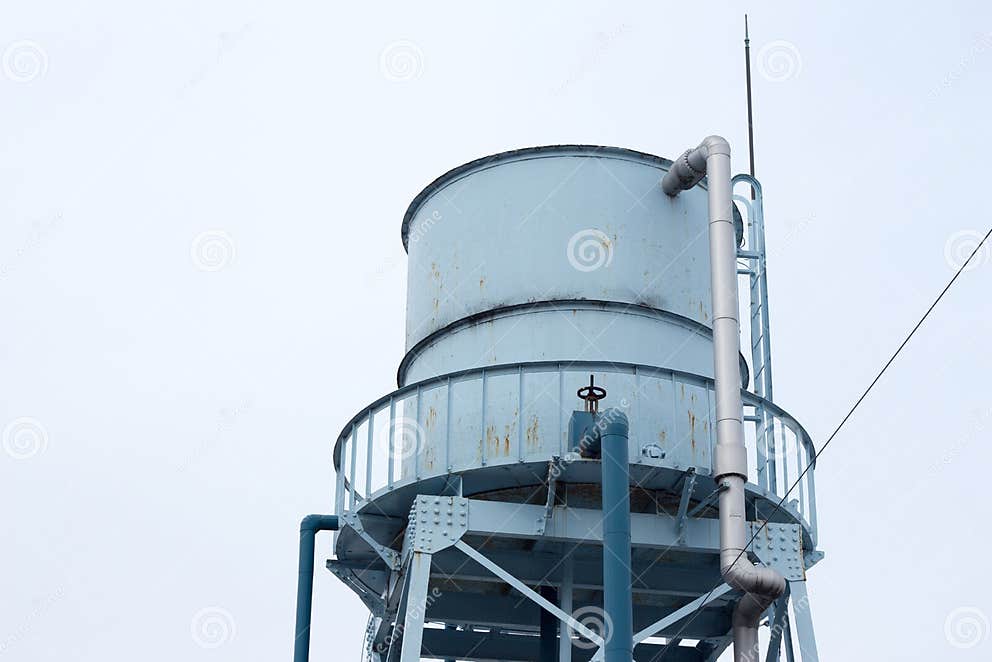 Blue water storage tank stock photo. Image of tank, container - 64270614