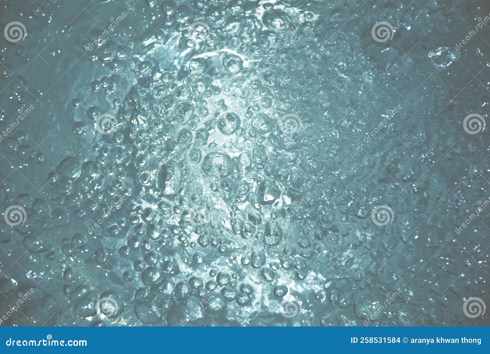 The Blue Water Surface Bubbling into a Beautiful Grain Stock Photo ...