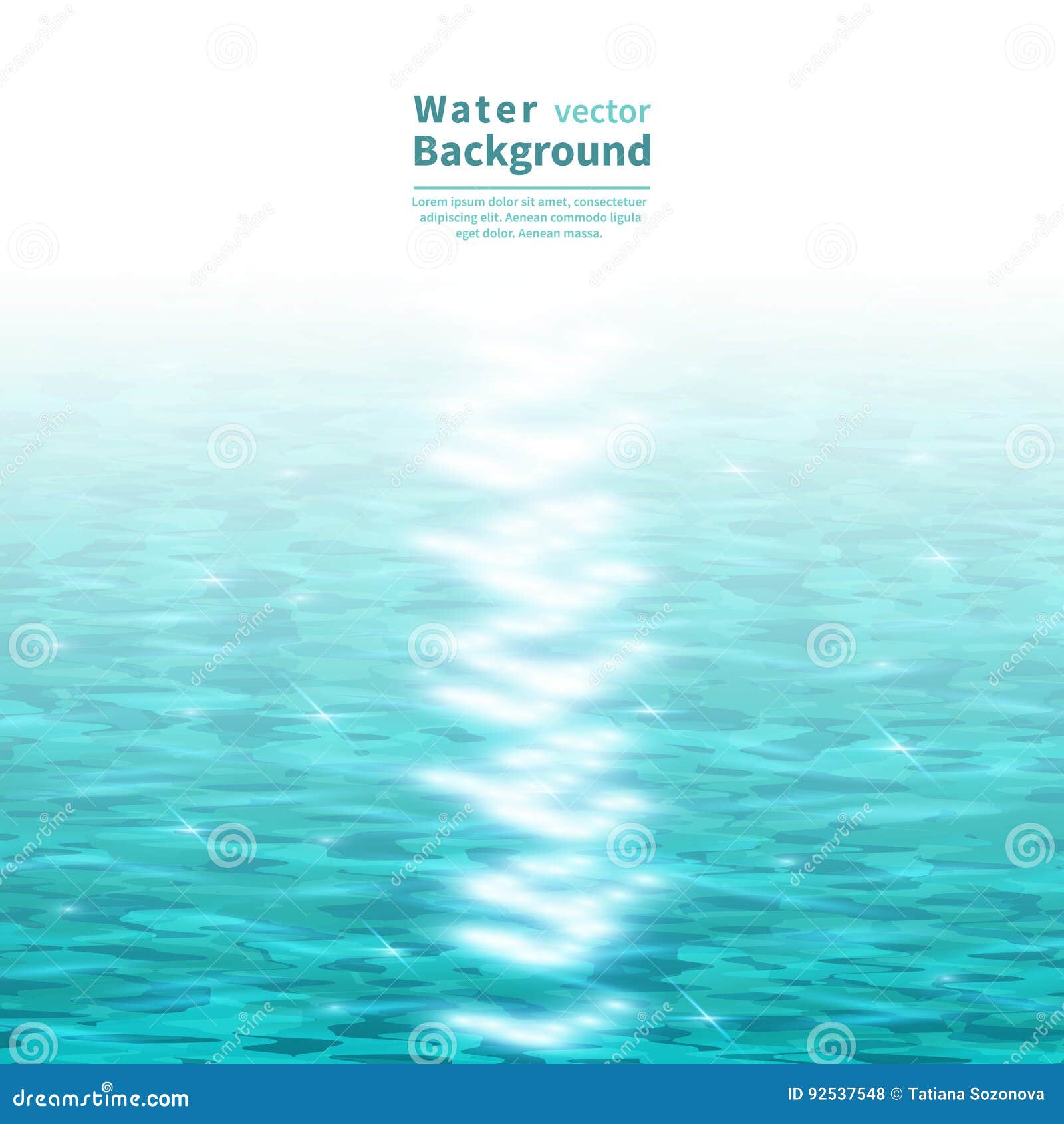 Blue water surface stock vector. Illustration of reflection - 92537548