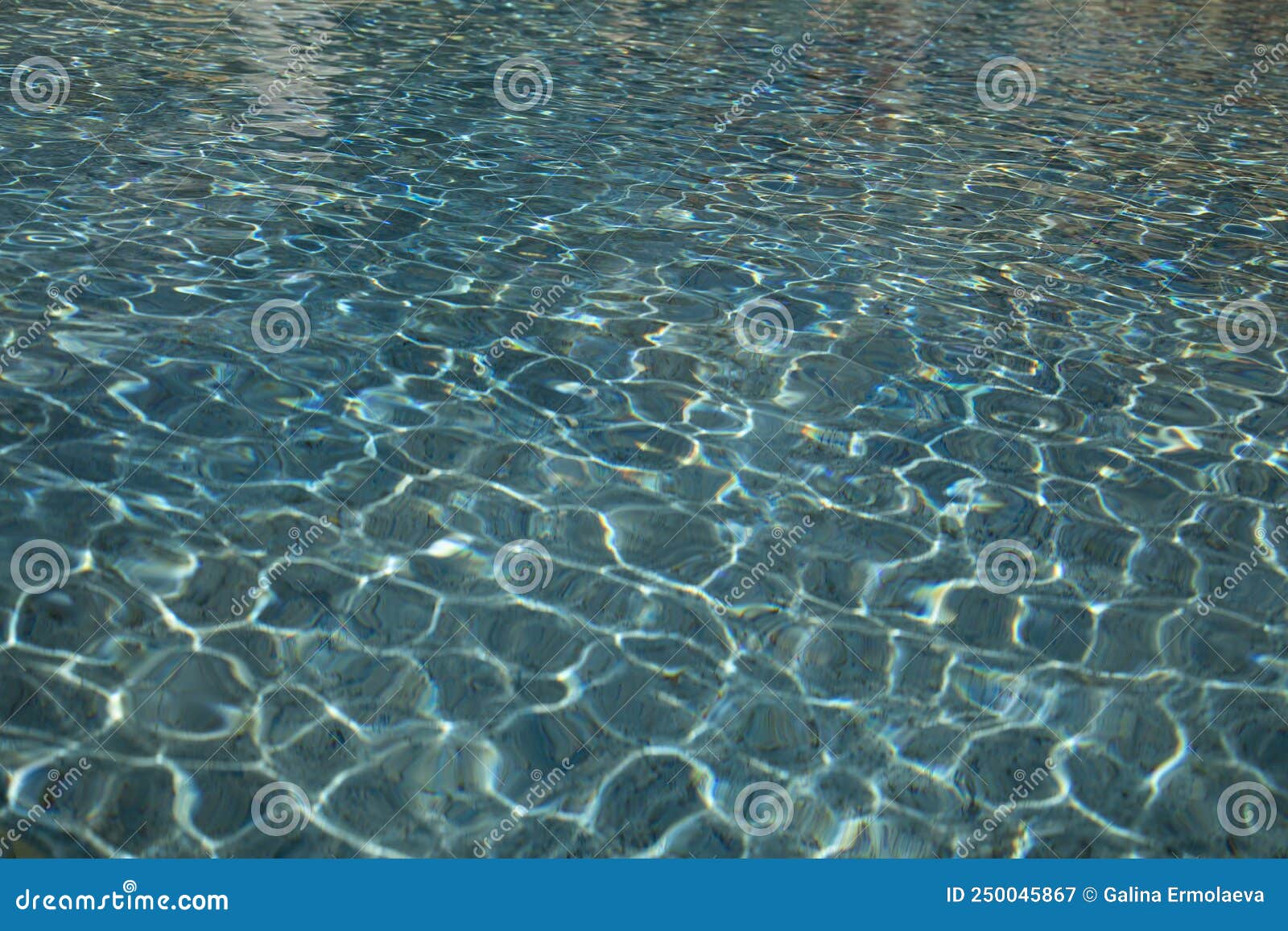 Blue Water Surface with Sun Reflection Stock Image - Image of light ...