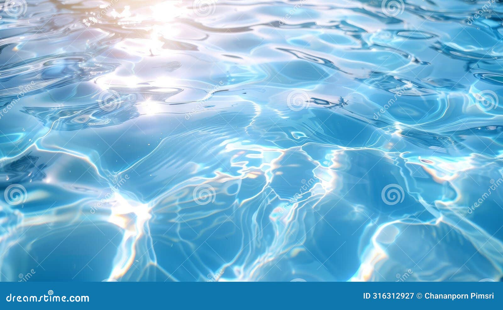Blue Water Surface with Sun Reflection Stock Illustration ...