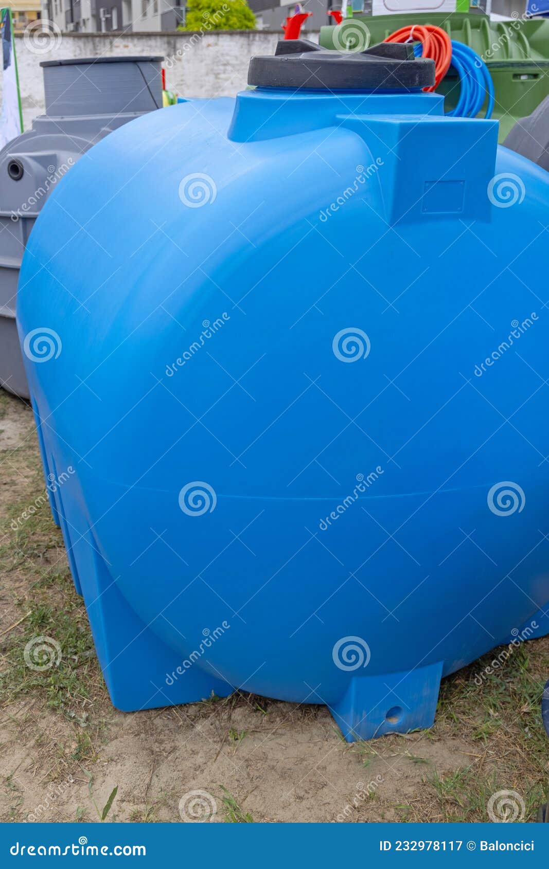 Blue Water Tank stock image. Image of clean, blue, underground - 232978117