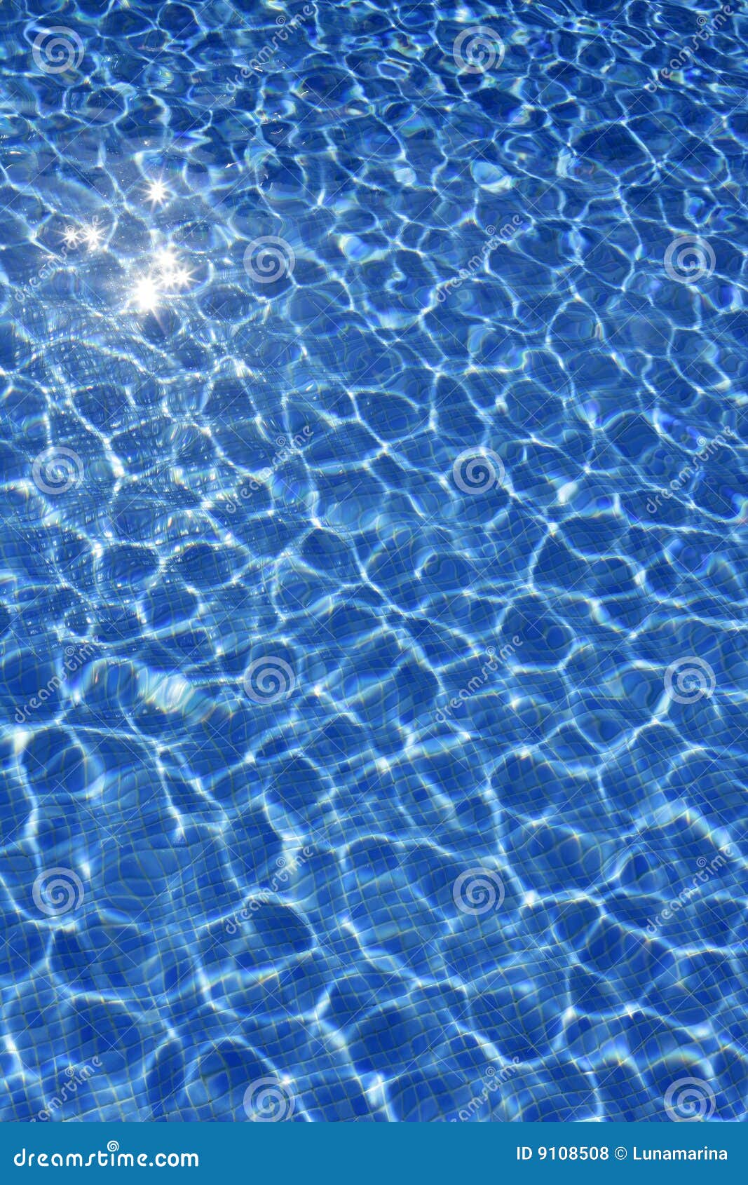 Blue Water Texture, Tiles Pool in Sunny Day Stock Photo - Image of ...