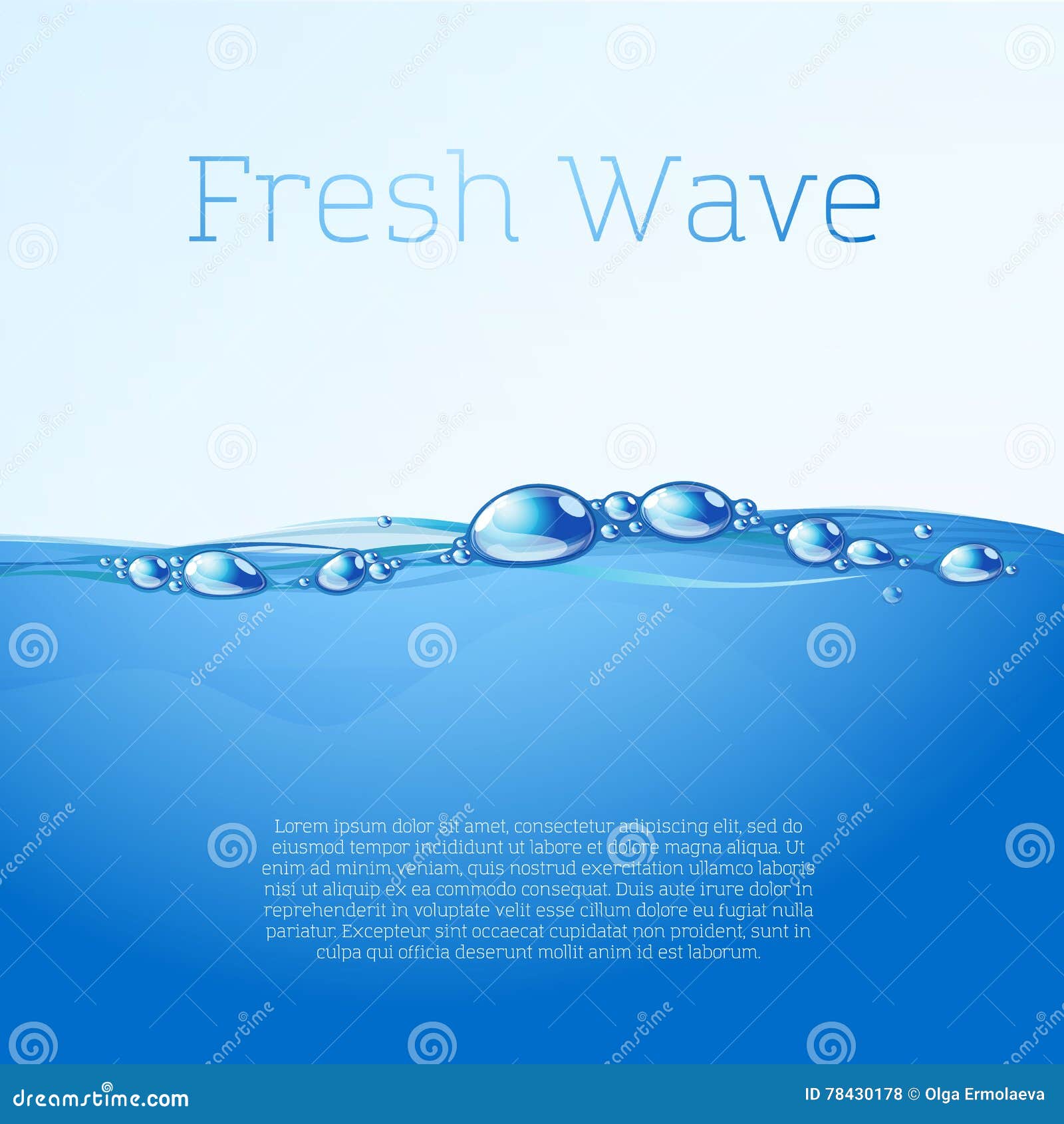 Blue Water Vector Template. Stock Vector - Illustration of bubble, drip ...