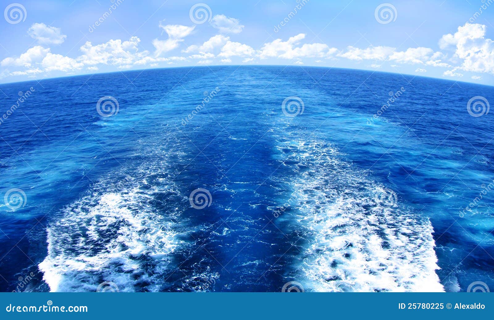 Blue Water Wake Pattern Behind Marine Vessel Stock Image - Image of ...