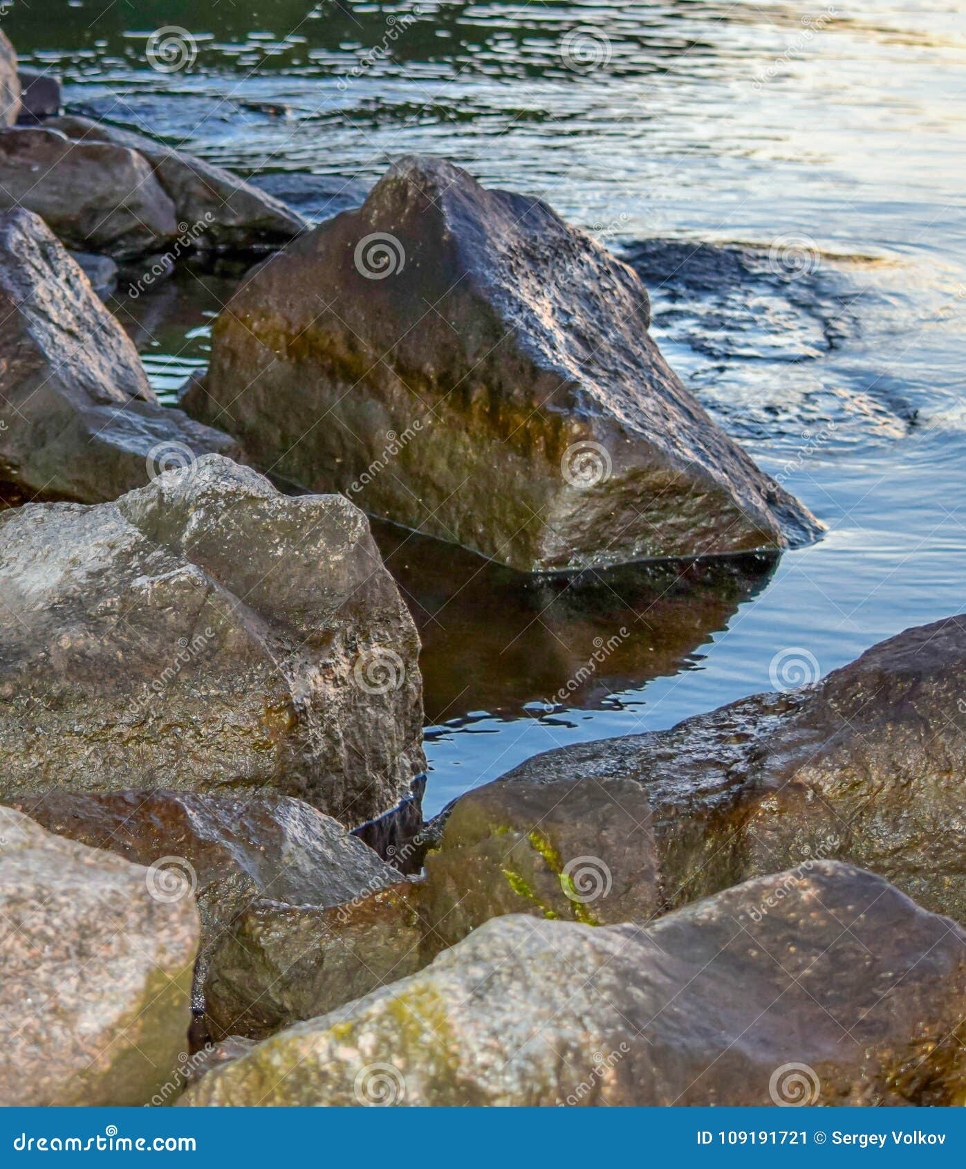 Stone river Bank stock image. Image of river, water - 109191721