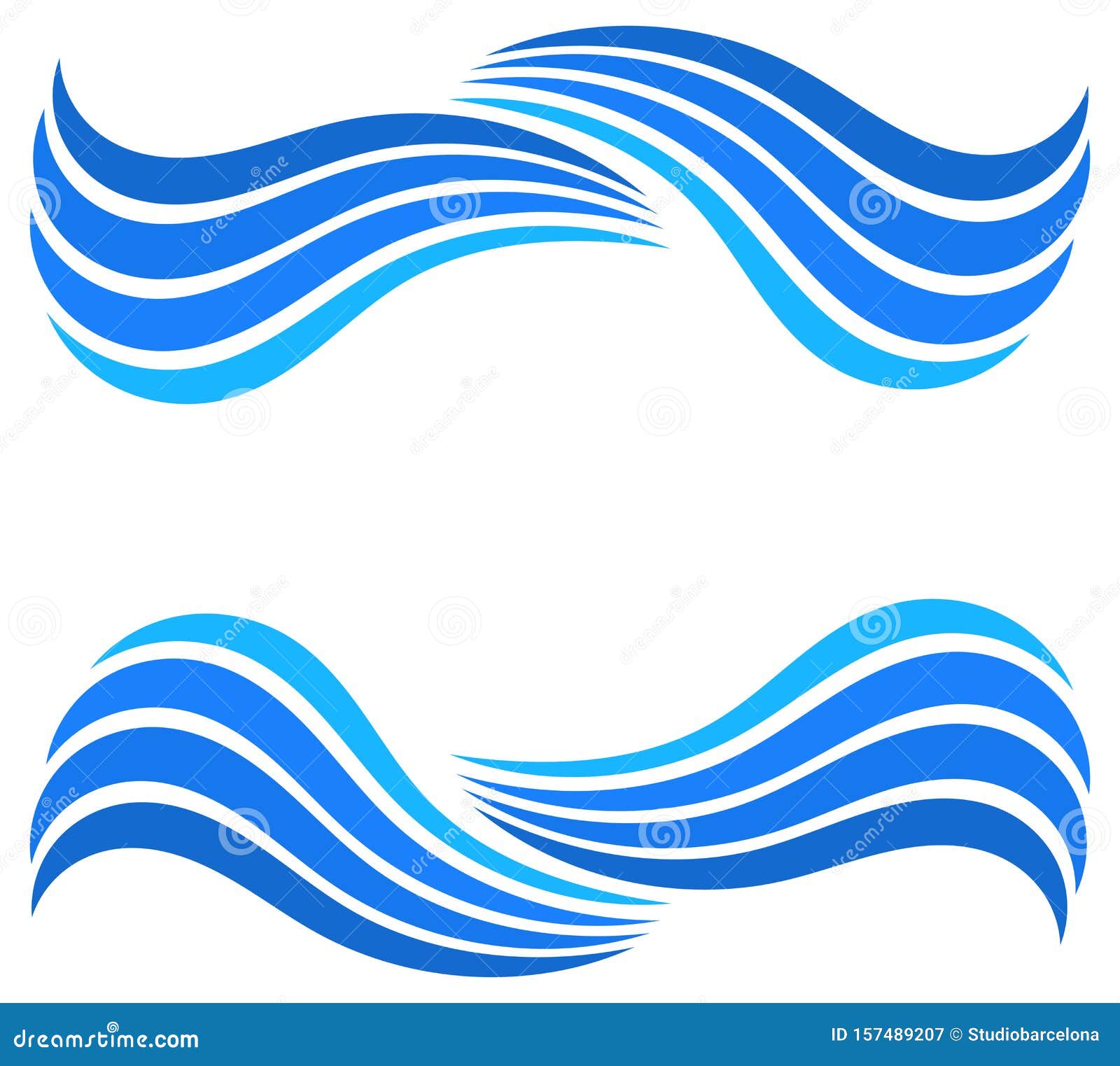 Blue Water Wave Border Background Stock Vector - Illustration of ...