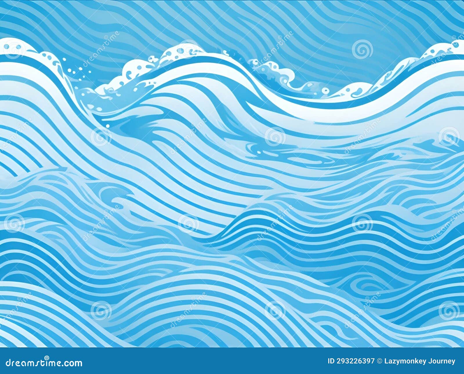 Abstract Blue Water Wave Line Pattern Background Stock Illustration ...
