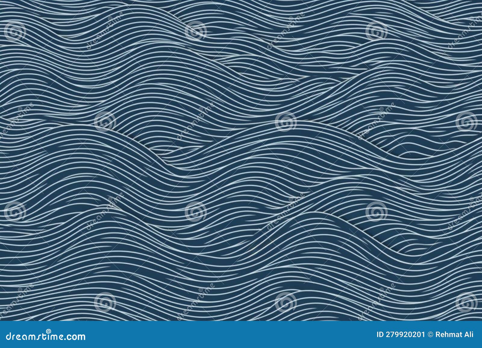 Blue Water Wave Line Pattern Background. Japanese Style Concept ...