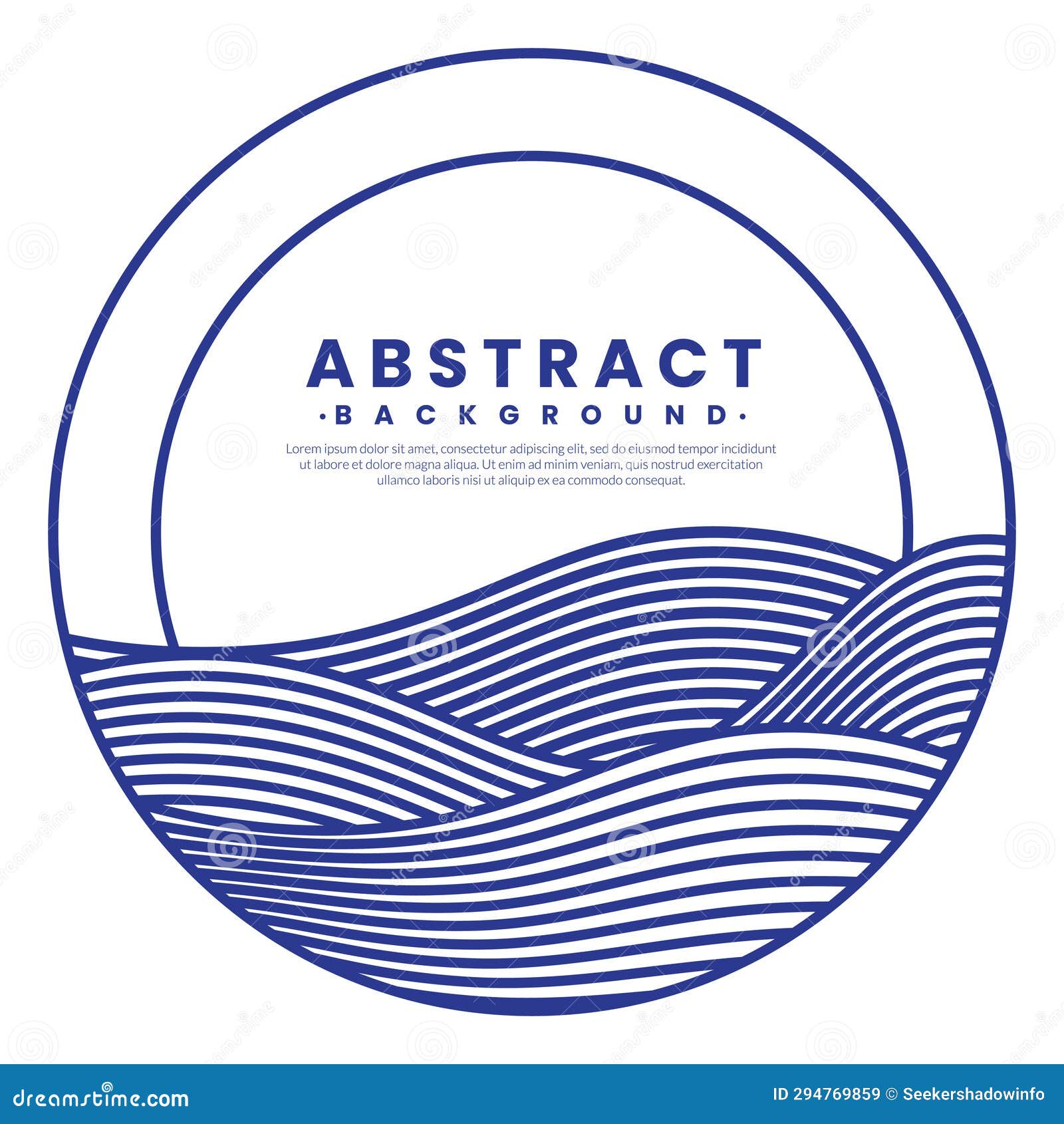 Blue Water Wave Line Pattern Border Frame. Background Elements Vectors ...