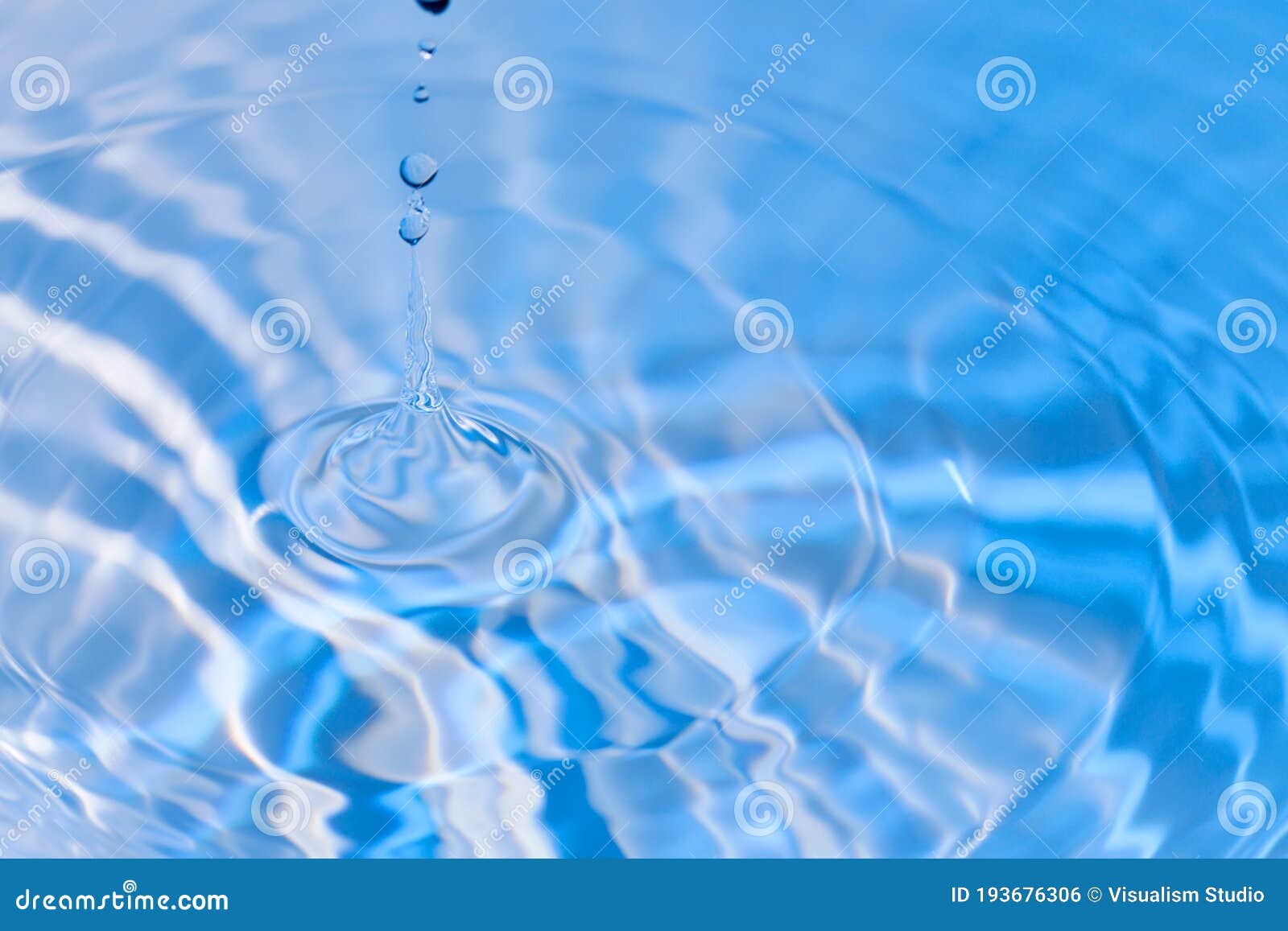 Blue Water Wave Line Splash Pattern Surface and Transparent Water on ...