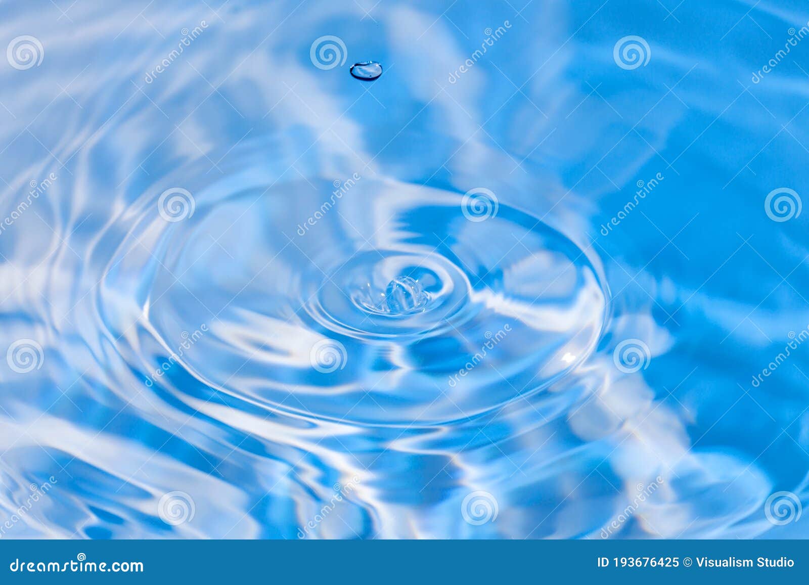Blue Water Wave Line Splash Pattern Surface and Transparent Water on ...