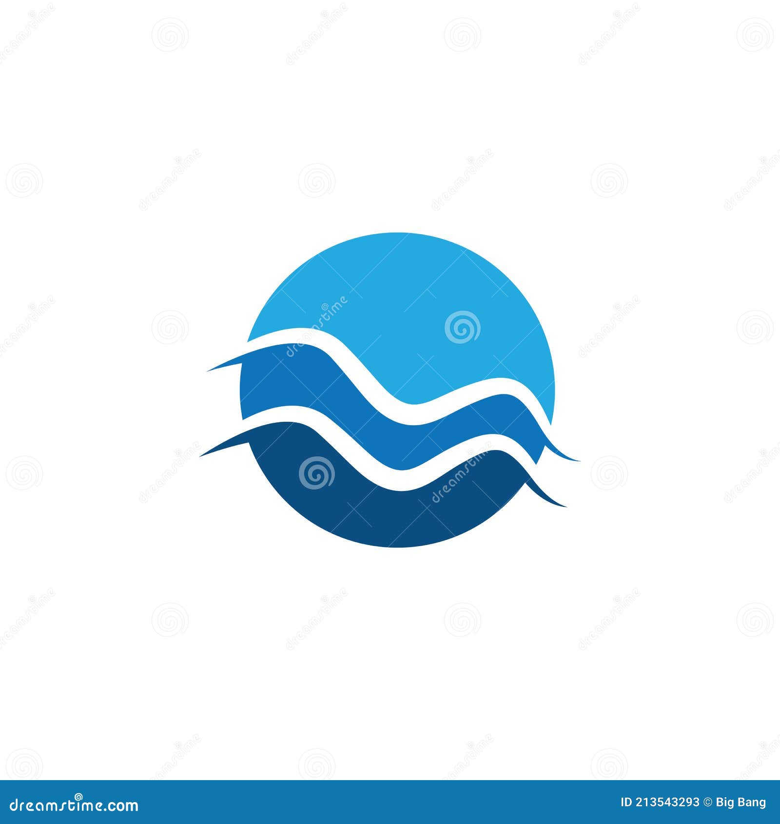Blue Water Wave Logo, Vector Icon Illustration Stock Vector ...