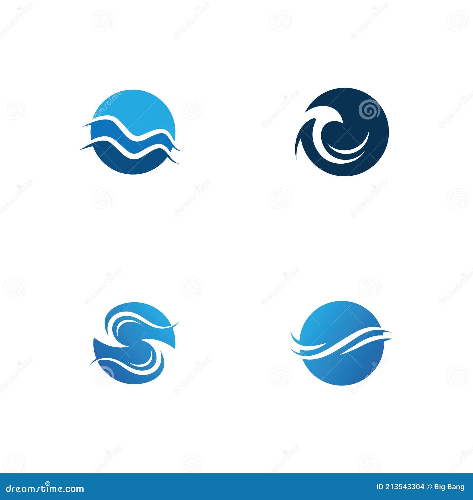 Blue Water Wave Logo, Vector Icon Illustration Stock Vector ...