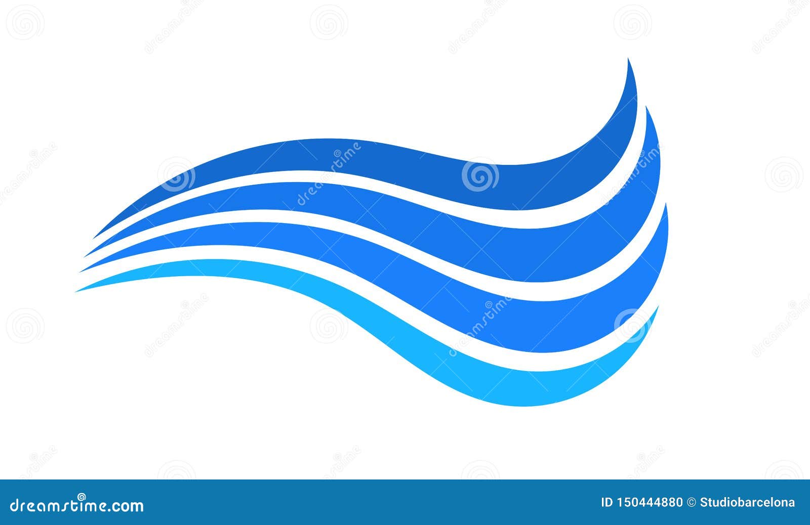 Blue water wave symbol stock vector. Illustration of marine - 150444880