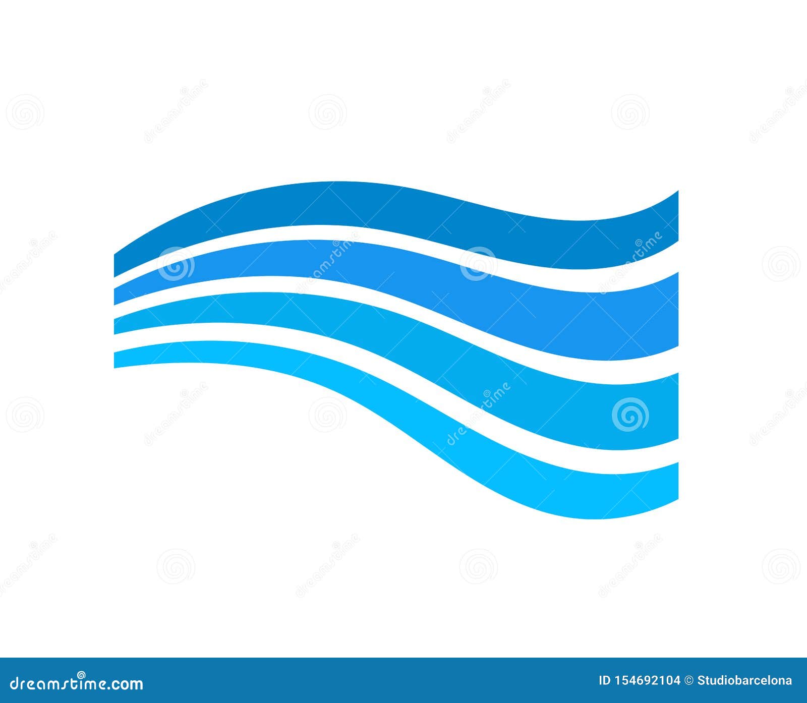 Blue water wave symbol stock vector. Illustration of vector - 154692104