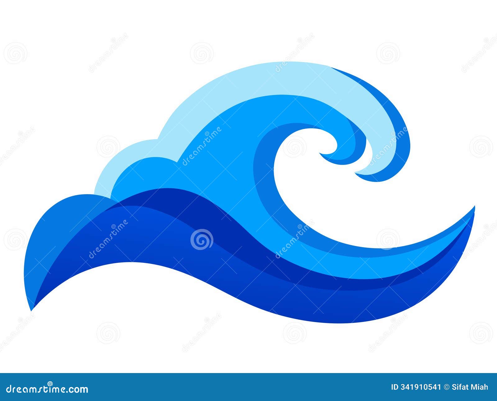 Blue Water Wave Vector on White Background Stock Vector - Illustration ...