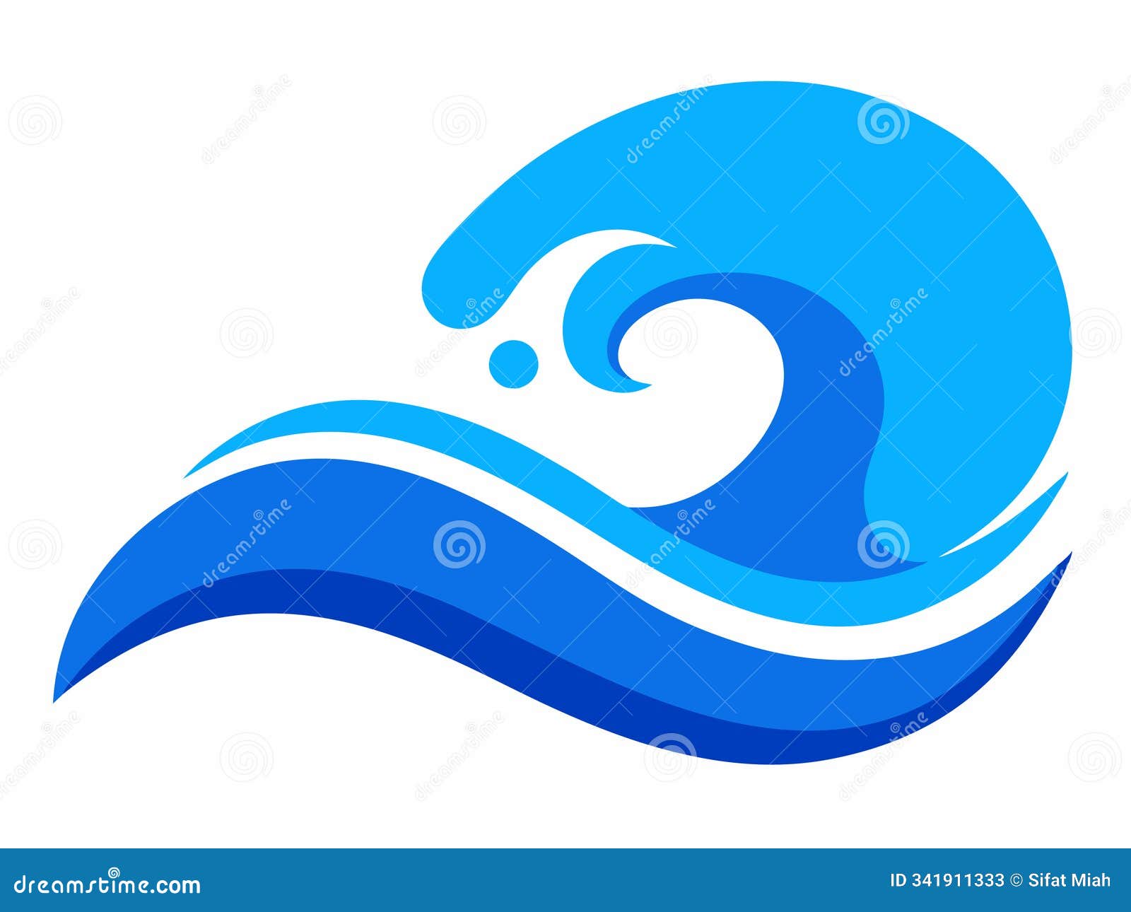 Blue Water Wave Vector on White Background Stock Vector - Illustration ...