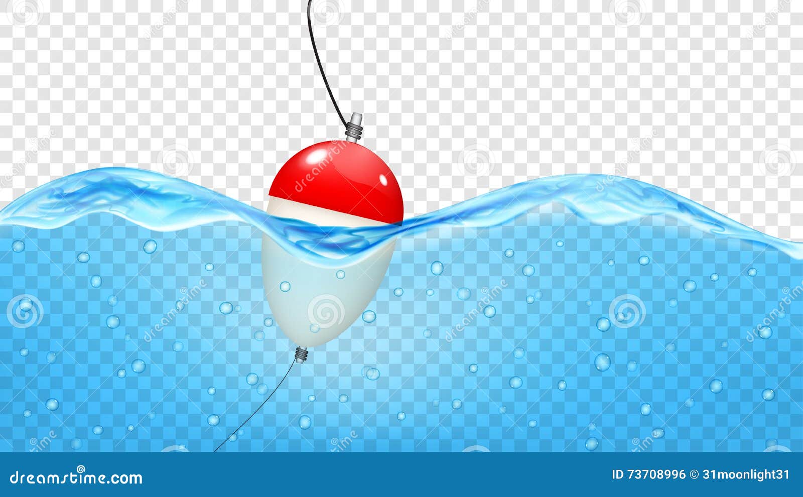 Blue Water Waves with Float Stock Vector - Illustration of fish ...