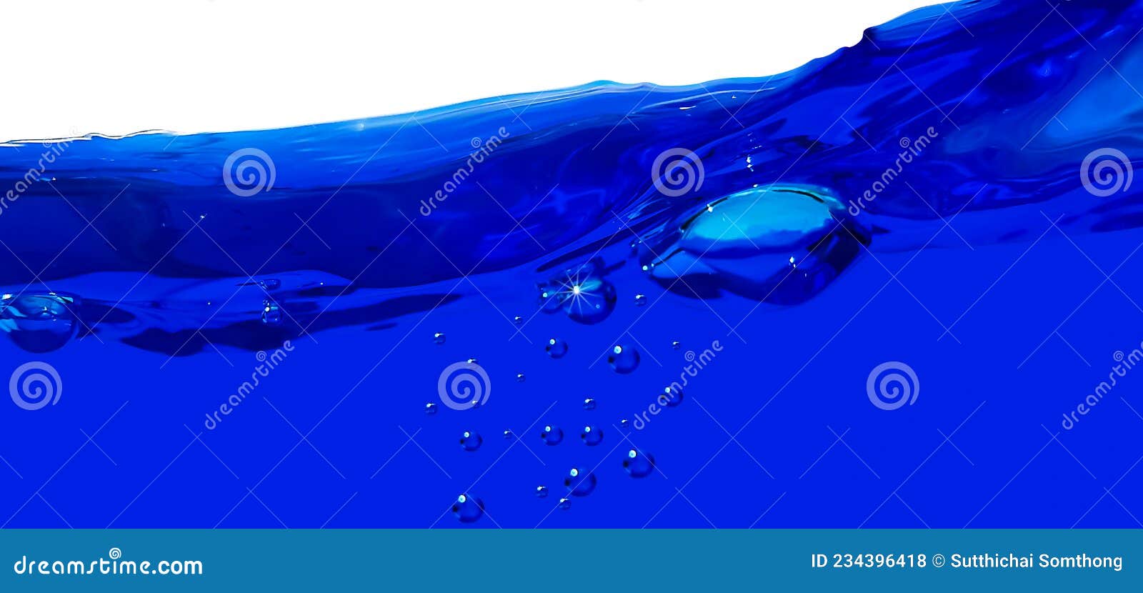 Blue Water Waves that Make Bubbles in the Water Stock Photo - Image of ...