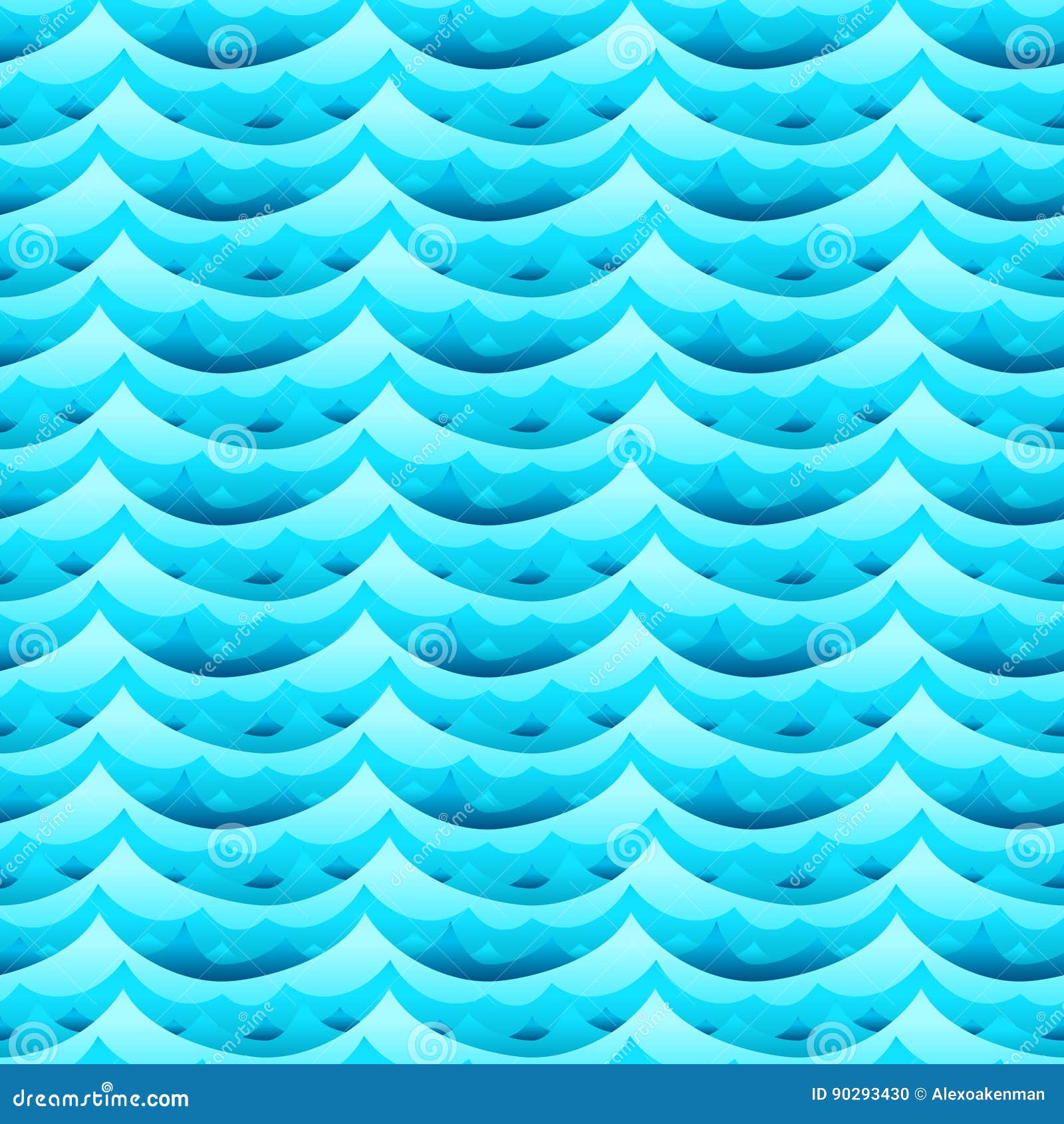 Blue Water Waves Seamless Vector Texture or Pattern Stock Vector ...