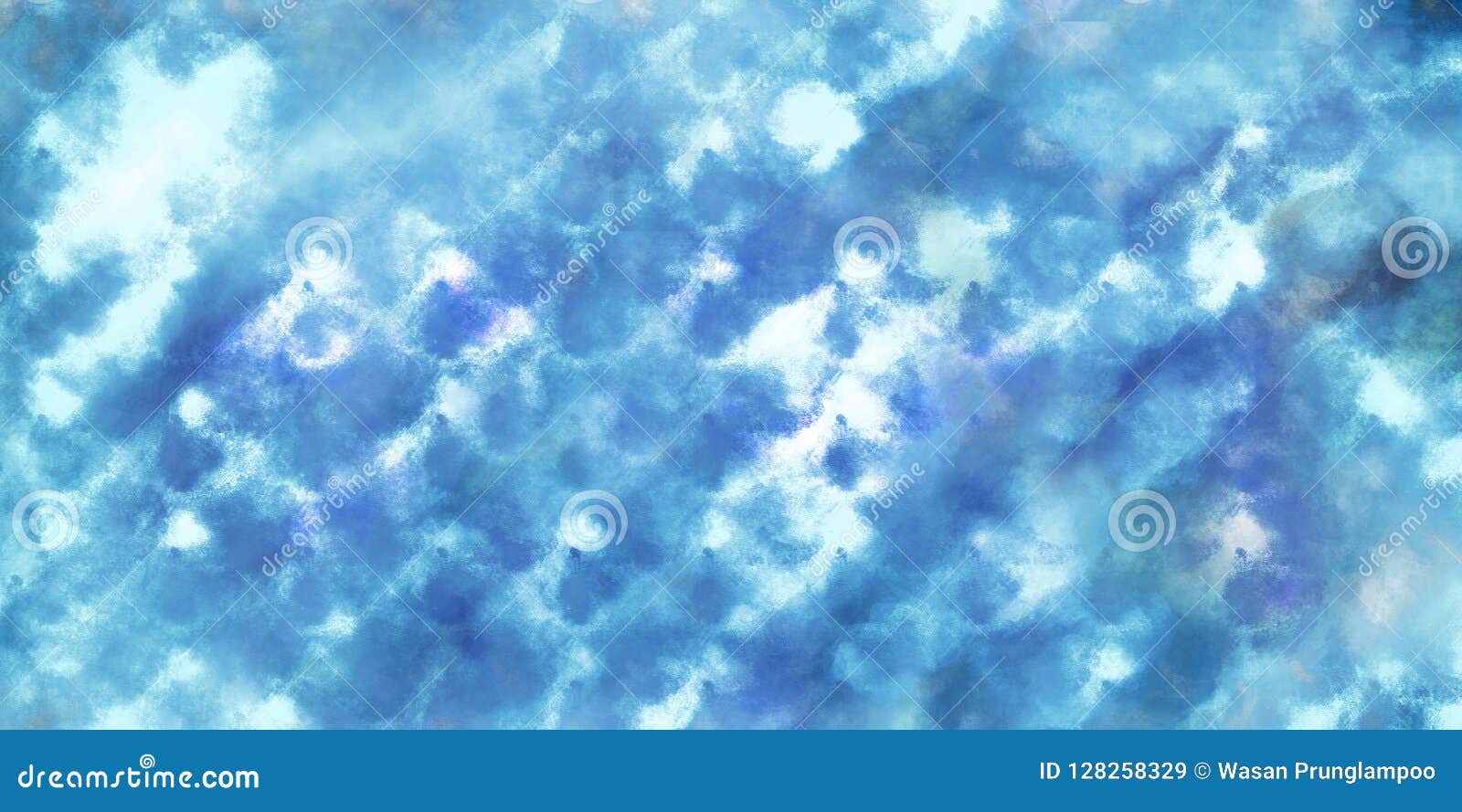 Blue Watercolor Abstract Pattern Background. Stock Image - Image of ...