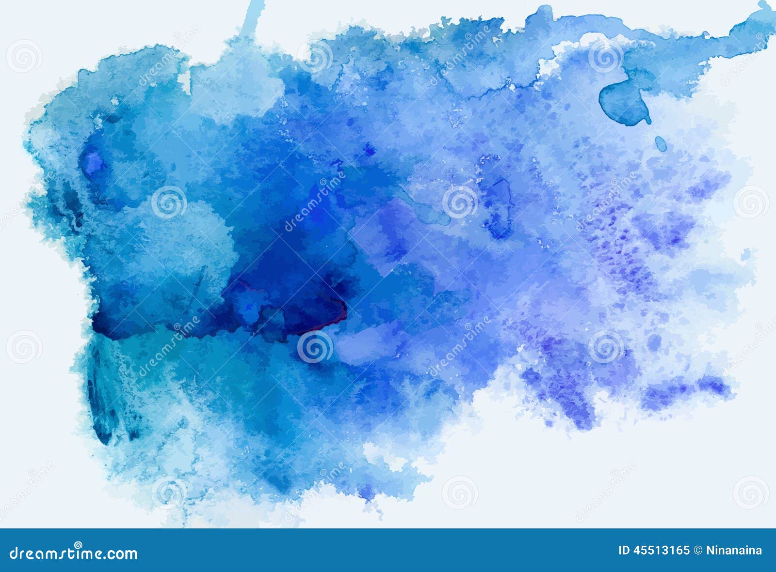 Blue watercolor background stock vector. Illustration of frame - 45513165
