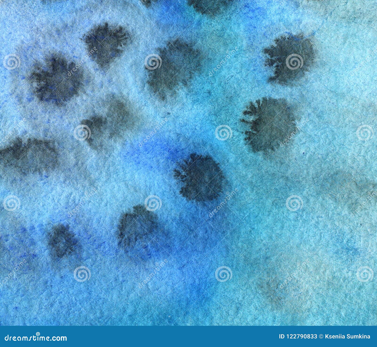 Blue Watercolor Background With Spot Pattern Stock Photo ...