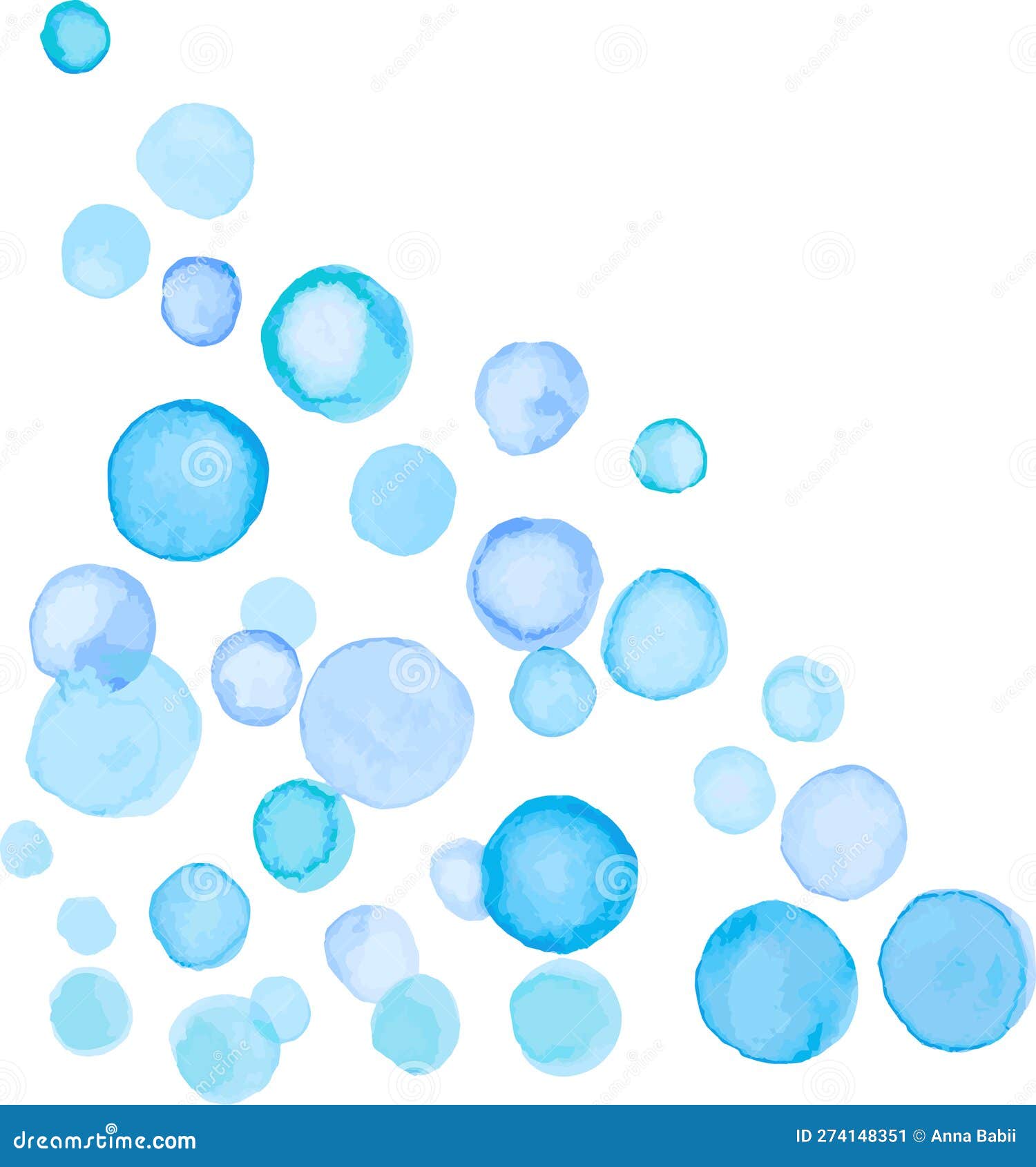Blue Watercolor Bubbles Vector Illustration Stock Illustration ...